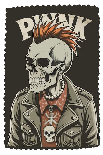 Premium Vector Punk Skull Illustration