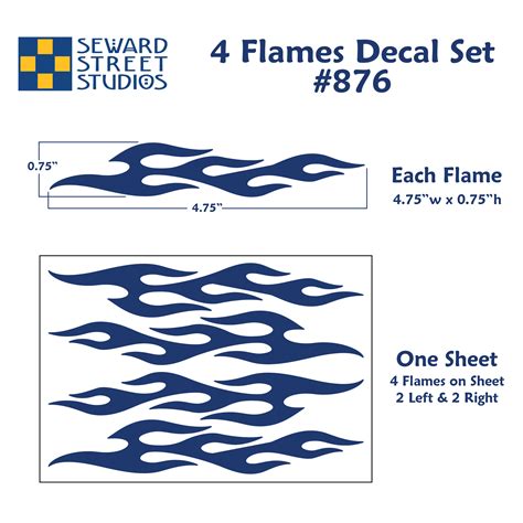 Gold Flames Reflective Decal Set Seward Street Studios