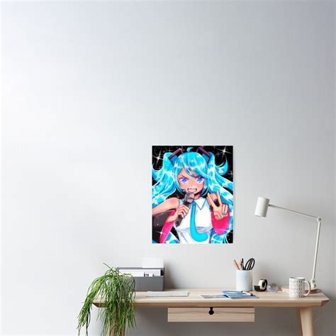 Hatsune Miku Poster For Sale By Nyansanarts Redbubble