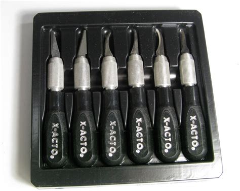 X Acto Carving Tools Set Of Six Carving Knives Etsy