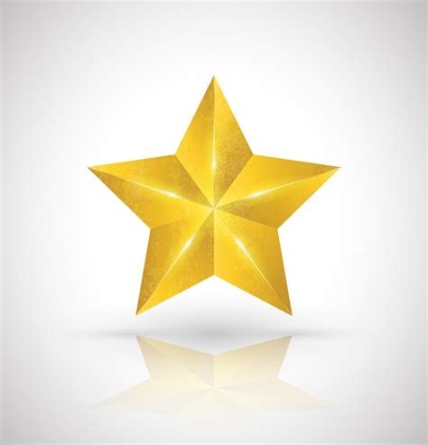 Gouden Ster Vector 3d Stijl Premium Vector