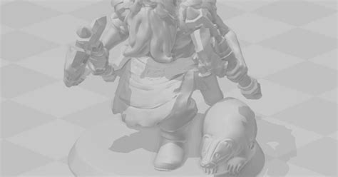 Dwarf With Badger Familier Mini Figure By Photoroamer Download Free