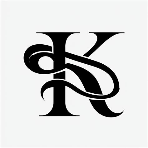 Stylish Black Serif Letter K Monogram Design On White Background Monogram Playground