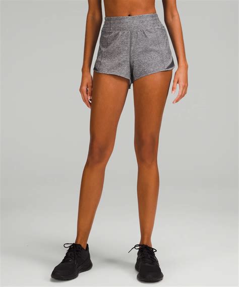 Lululemon Hotty Hot High Rise Lined Shorts 25 In Heather Lux Black