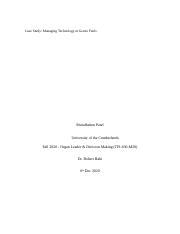 GENEX FUELS CASE STUDY Docx Case Study Managing Technology At Genex
