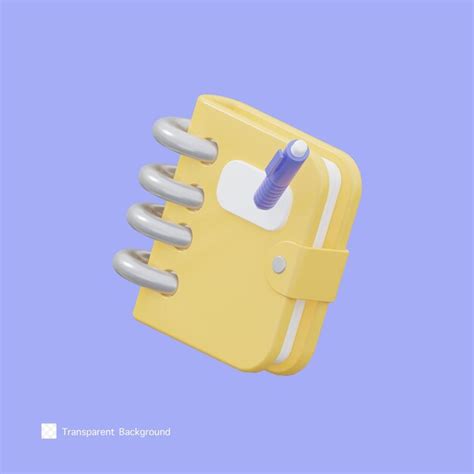 Premium Psd Notebook Icon 3d Rendering Illustration