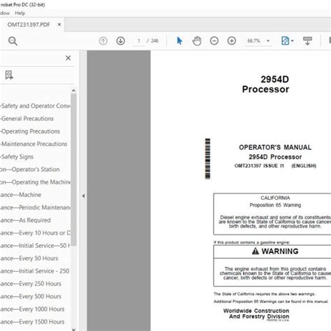John Deere 2954d Processor Operators Manual Heydownloads Manual