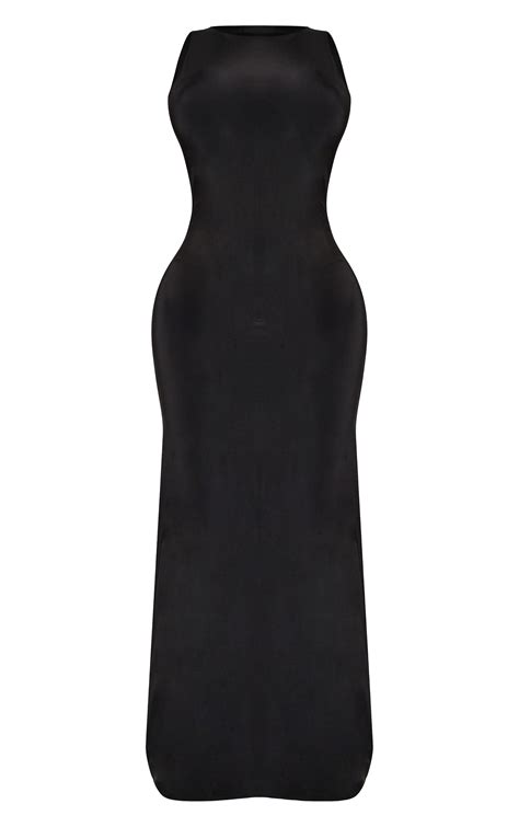Shape Black Open Back Rushed Maxi Dress Shape Prettylittlething