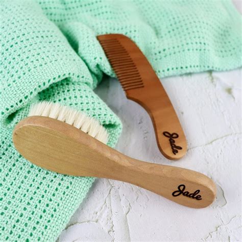 Wooden Brush And Comb With Personalised Name Customkings