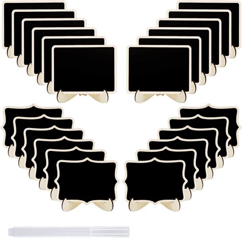 12 Mini Tafel Set KAKOO Holz Kreidetafel Zum Beschriften Memotafel
