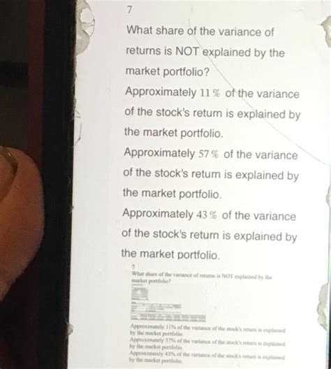 Solved What Share Of The Variance Of Returns Is NOT Chegg Com