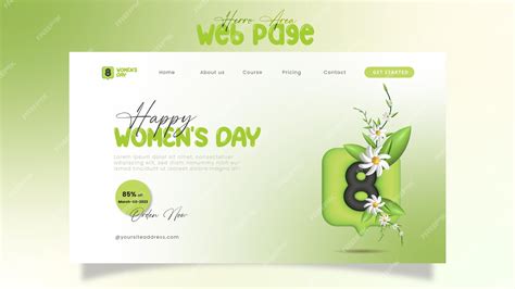 Premium Vector Minimal Hero Area Design Full Branding Womens Day Theam