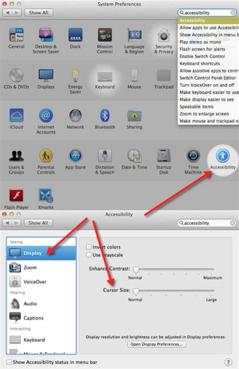 how to make your mouse pointer bigger in os x mavericks
