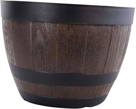 Whiskey Barrel Planter Pot Large Resin Barrel Outdoor Indoor Flower
