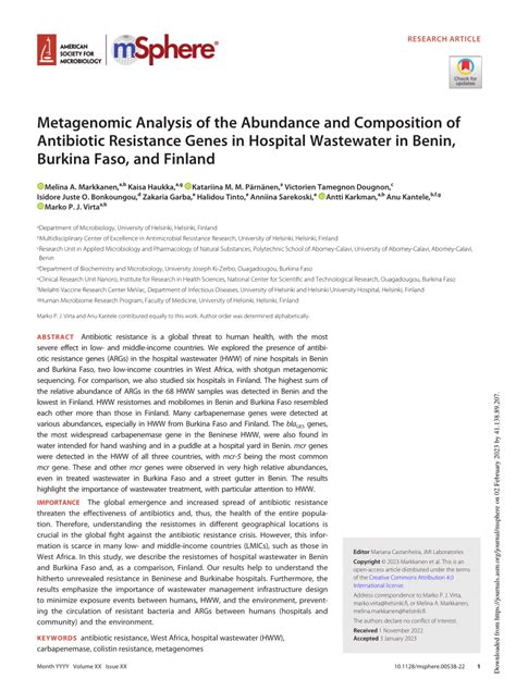 Pdf Metagenomic Analysis Of The Abundance And Composition Of