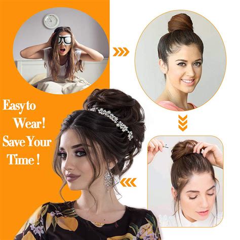 Peça Sintética De Cabelo Desalinhado Uso Diário Chignon Scrunchies Fake