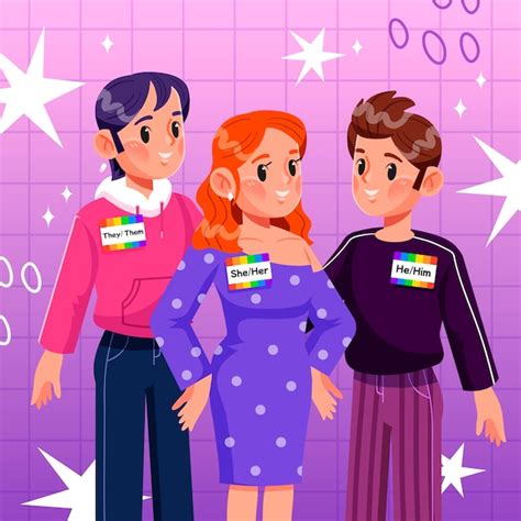 Free Vector Gradient Gender Pronouns Illustration