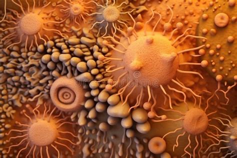 Bacteria Under The Microscope Microscopic Organisms Stock Illustration Illustration Of