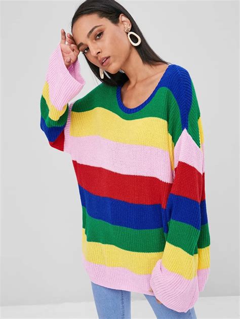 2018 New Women Casual Knitted Sweater Autumn Fashion O Neck Color Block