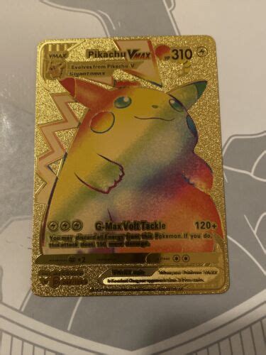 Pikachu Rainbow Vmax Gold Foil Pokemon Card Values Mavin