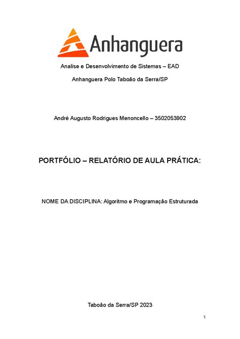 algoritmo e programação estruturada analise e desenvolvimento de