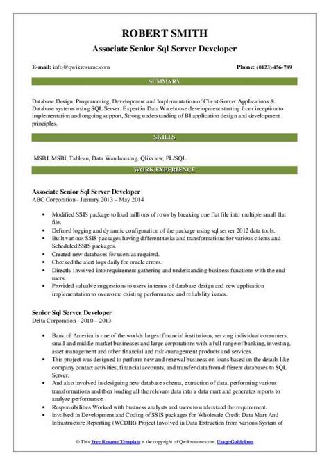 10 Senior Sql Developer Resume Samples And Templates For 2025