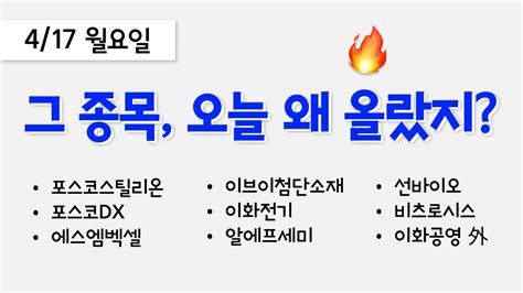 오늘 상한가 급등 종목과 이유 선바이오 포스코스틸리온 비츠로시스 알에프세미 이화전기 이브이첨단소재 포스코dx