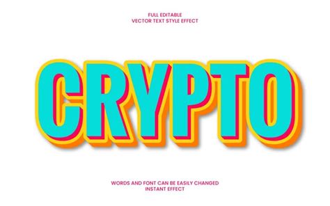 Crypto Text Effect Premium Vector