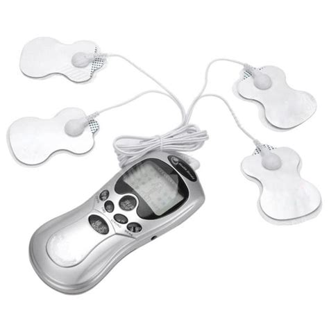 Massageador Eletrico Digital Para Dores E Tensao Muscular Acupuntura Fisioterapia Lcd Com 4