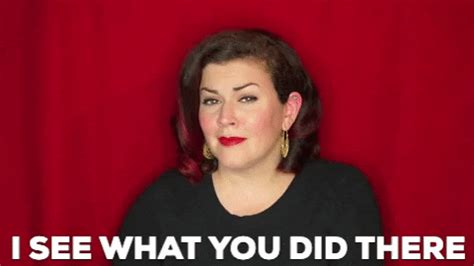 I See What You Did There Pointing Lady GIFDB