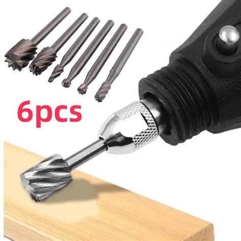 08p 6pcs Hss Routing Router Drill Bits Set Milling Cutter Rotary Burr