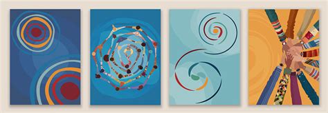 자원 봉사 다문화 사람들 그룹 개념입니다 편집 가능한 세트 템플릿 포스터 배너 전단지 웹 페이지 다양한 문화의 사람들이 서클 평면도에 있습니다 돕다 비정부기구 도움말 및