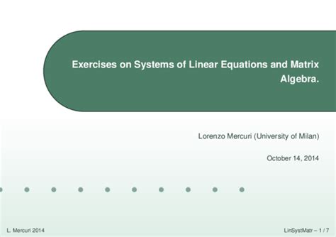 pdf exercises on systems of linear equations and matrix algebra