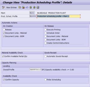 Define Production Scheduling Profile SAP PP ERP Teacher