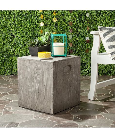Safavieh Dark Gray Cube Accent Table Outdoor Accent Table Accent