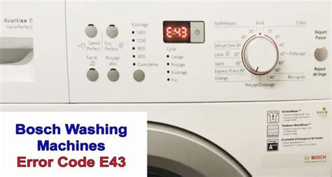 Bosch Washer Error Code E43