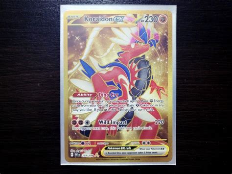 Pokemon Koraidon Ex Gold Secret Rare Scarlet Violet Hobbies And Toys