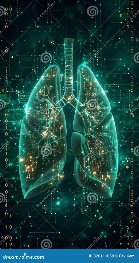 Advanced Digital Representation Of The Human Respiratory System Highlighting Neural Network And