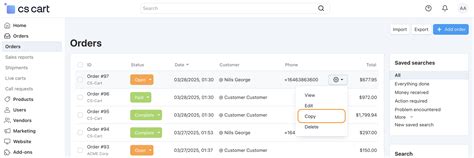 How To Copy Orders — Cs Cart 418x Documentation