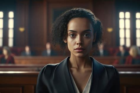 Premium Photo Trial In Court Portrait Of A Beautiful Woman Witness