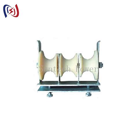 Three Nylon Sheaves Overhead Line Conductor Stringing Blocks Stringing Of Transmission Line