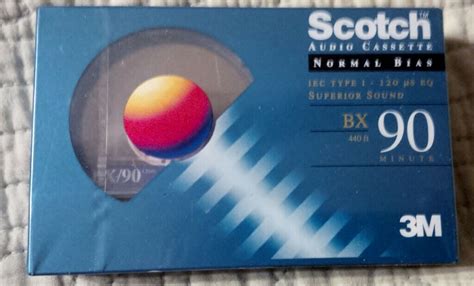1990 SCOTCH BX 90 NORMAL POSITION TYPE I BLANK AUDIO CASSETTE Blank