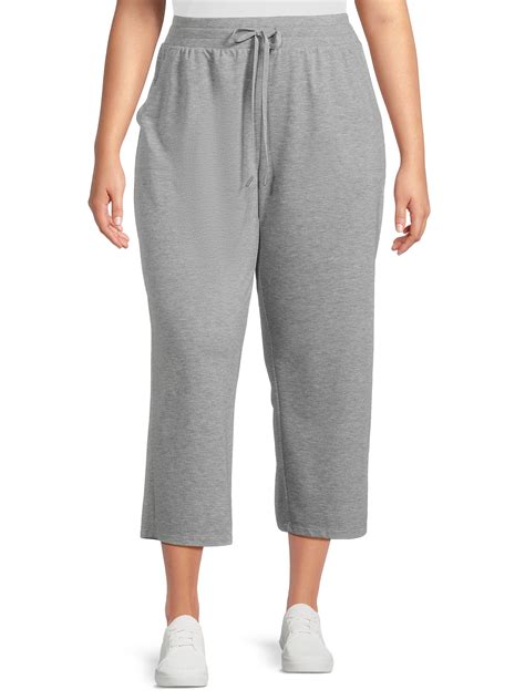 Athletic Works Womens Pull On Wide Leg Capri Pants 2 Pack