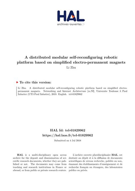 A Distributed Modular Self Reconfiguring Robotic Platform Based On