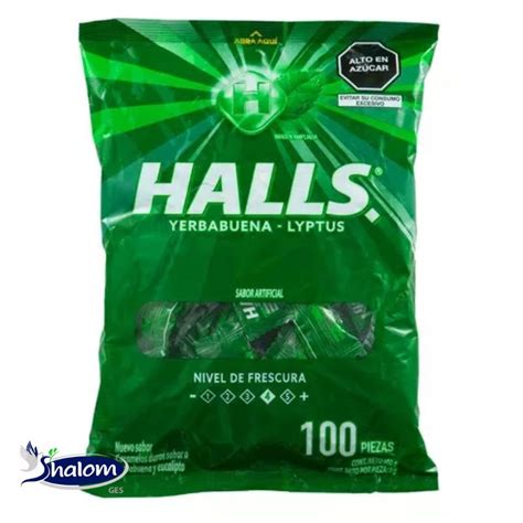 Mentas Halls Pepa Yerbabuena Bolsa 100Un Tienda Shalom