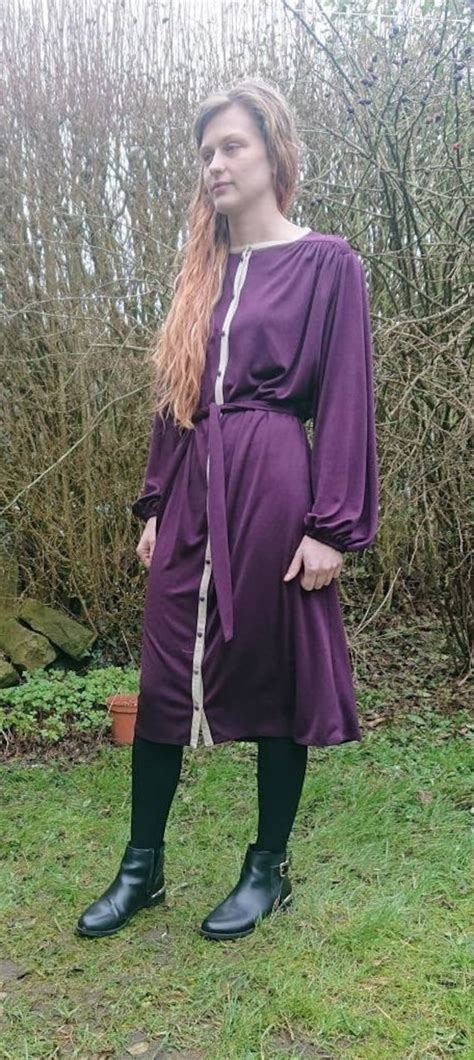 Vintage Early 1980s Dresswith Dolman Sleeves Auber Gem