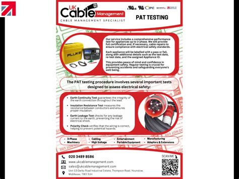 Uk Cable Management Ltd Now Offer Pat Eet Testing Made In Britain