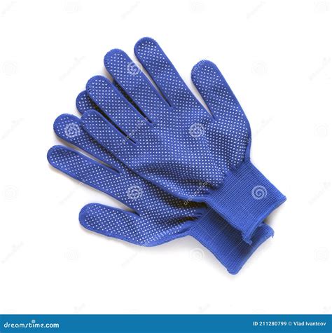 Nuevos Guantes De Trabajo Azules Imagen De Archivo Imagen De