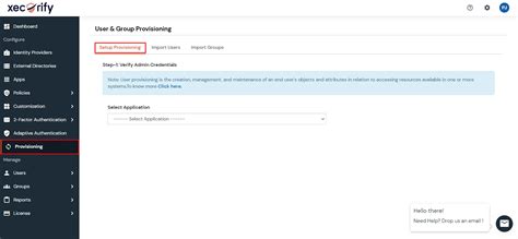 Provisioning MiniOrange Identity Platform Admin Handbook