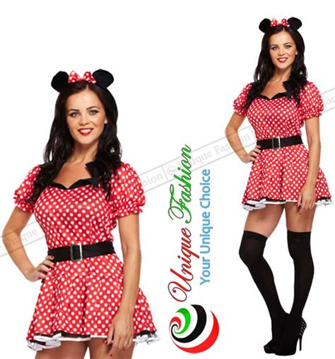 Sexy Ladies Minnie Mouse Adult Mouse Costume Fancy Hen Night Dress